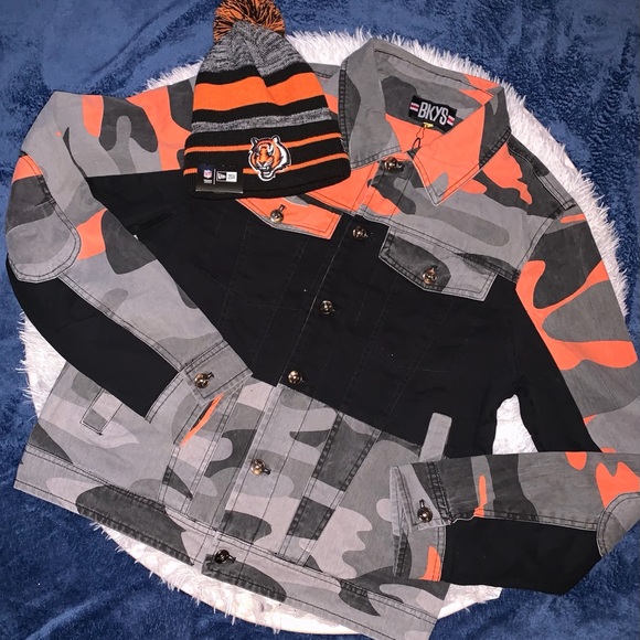 bkys | Jackets & Coats | Bkys Color Block Army Fatigue Denim Jacket Nwt ...